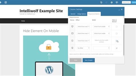 how to hide elements on mobile in wpbakery page builder youtube
