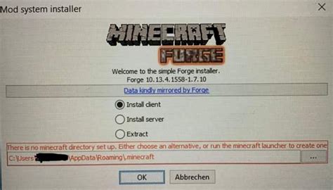 Minecraft Forge Problem Theres No Minecraft Directory Set Up Minecraften
