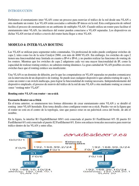 Modulo 4 Inter Vlan Routing Pdf Enrutador Computación
