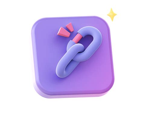 3d Render Of Purple Chains Link Connection Side Icon For Ui Ux Web