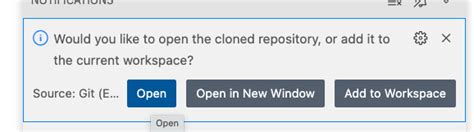 Notification To Open Cloned Repository Should Be A Dialog Issue