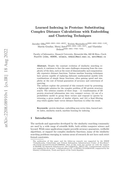 learned indexing in proteins extended work on substituting complex