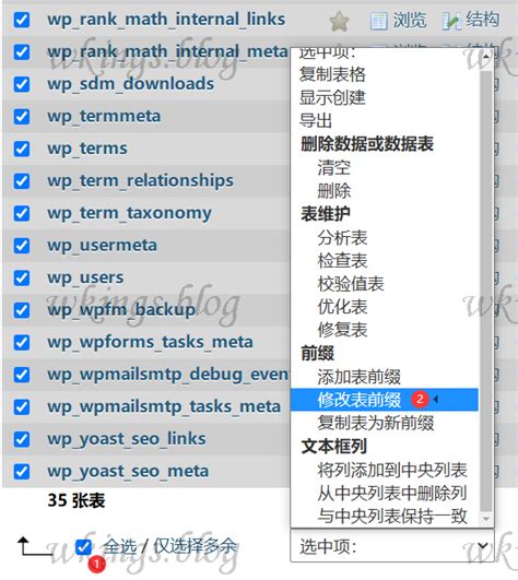 wordpress手动修改数据库前缀教程 wking s blog
