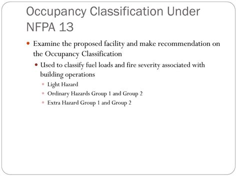 Ppt Occupancy Classification Under Nfpa 13 Powerpoint Presentation Free Download Id 6670413