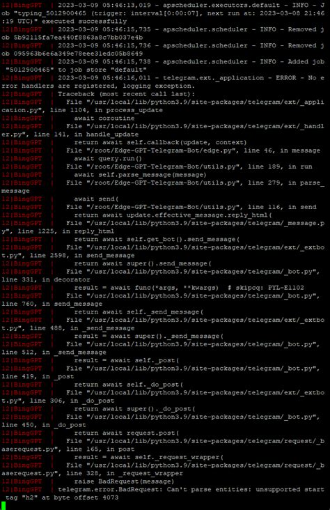 Bot Breaks When It Trying To Send A Coding · Issue 9 · Scmanjarrezedgegpt Telegram Bot · Github