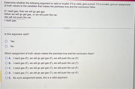 Solved Determine Whether The Following Argument Is Valid Or