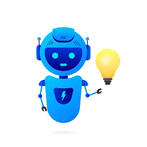 Premium Vector Flat Illustration With Blue Bot Customer Support Help