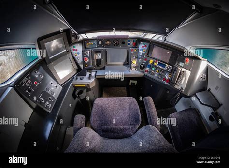 Inside The Driving Cab Of A New Iep Class 800 801 Train Made By Hitachi England Uk Stock
