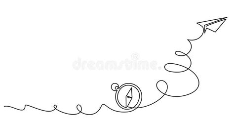 Paper Plane And Compass Composition Back To School Education Concept Stock Vector