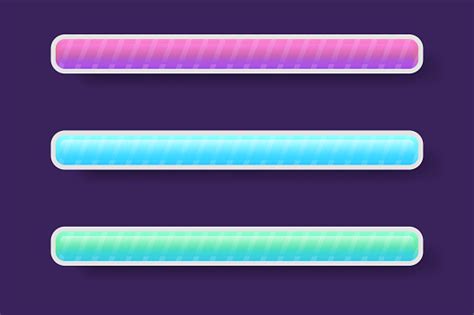 Game Ui Slider Load Bar Interface Design Element Isolated Set Vector
