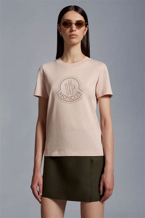Light Pink Logo Patch Polo Shirt Tops And T Shirts For Women Moncler Sg