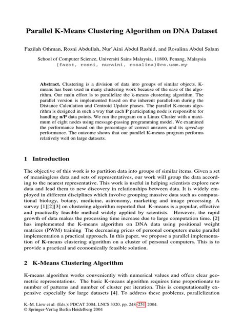 Parallelkmeansdna Pdf Computer Cluster Cluster Analysis