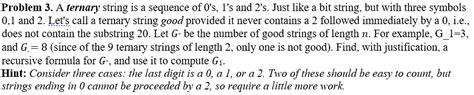 solved problem 3 a ternary string is a sequence of o s 1 s