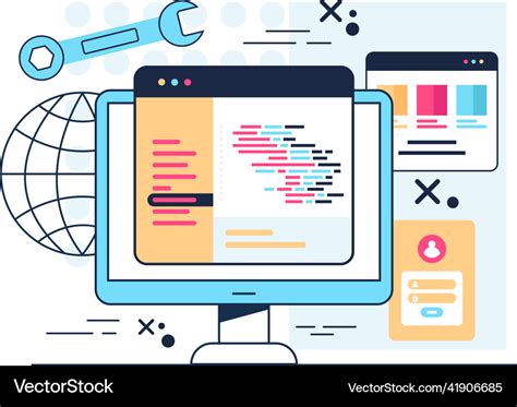 Creating Program Html Code Process Concept Vector Image