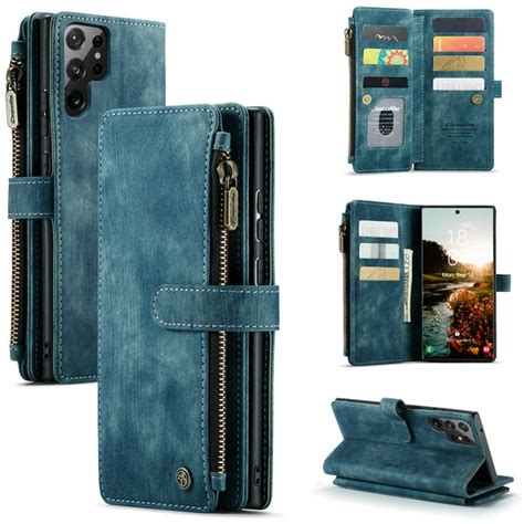 Samsung Galaxy S22 Ultra Casedteck Magnetic Wallet Case Premium