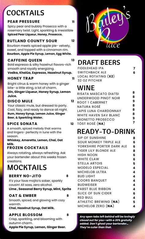 Baileys Place 🍂 New Fall Menu 🍂 The Leaves Arent Facebook