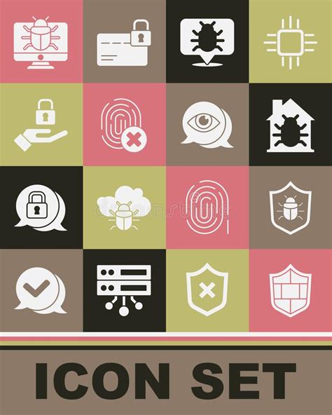 Set Shield With Brick Wall System Bug House System Cancelled Fingerprint Lock Hand On