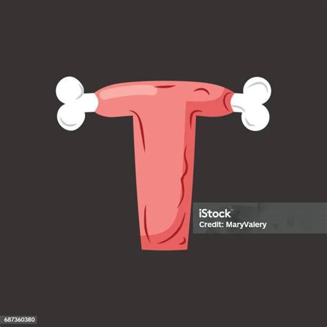 편지 T 고기 폰트입니다 돼지고기와 뼈 알파벳 기호입니다 레터링 햄 쇠고기 Abc 기호 건강한 식생활에 대한 스톡 벡터 아트 및 기타 이미지 건강한 식생활 고기 다리
