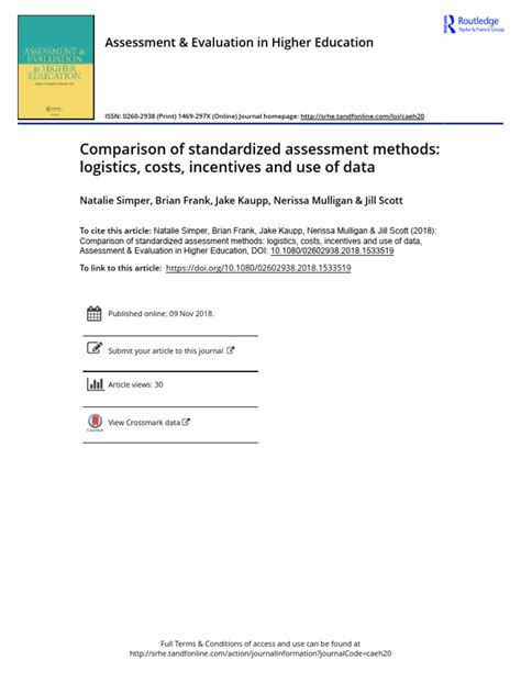 Standardized Assessment Methods Simper2018 Pdf