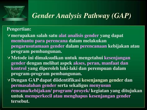 PPT APLIKASI PRAKTIS GENDER ANALSYSIS PATHWAY PowerPoint Presentation ID 4914187