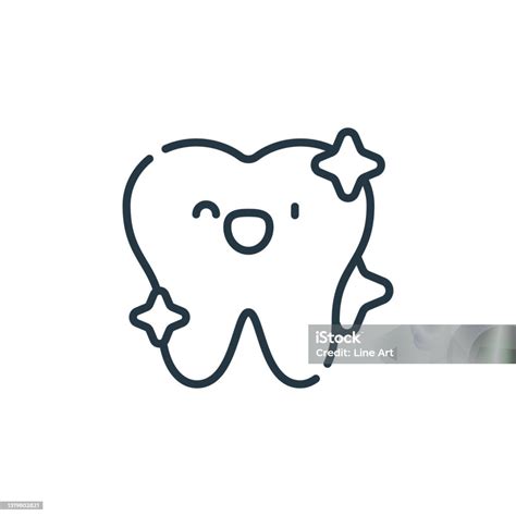 치과 의사 개념에서 치아 아이콘 벡터 치아 편집 가능한 스트로크의 얇은 선 그림 웹 및 모바일 앱 로고 인쇄 미디어에 사용하기 위한 치아 선형 기호 건강관리와 의술에 대한