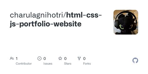 Github Charulagnihotri Html Css Js Portfolio Website