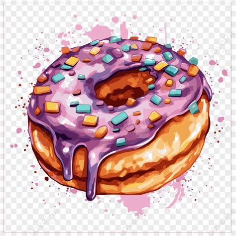 수채화 도넛 벡터클립 아트상표만화 Png 일러스트 무료 다운로드 Lovepik
