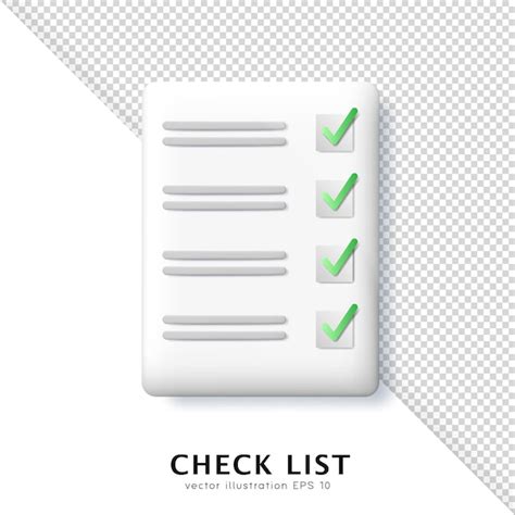 premium vector 3d white paper with green check marks and text paper