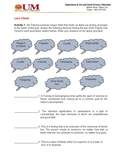Week 1 3 Ulo D Activities Pdf Psychology Psychological Concepts