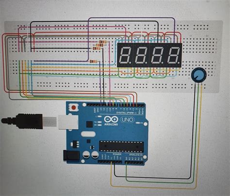 Displaying Potentiometer Values Onto A 4 Digit 7 Segment Display How