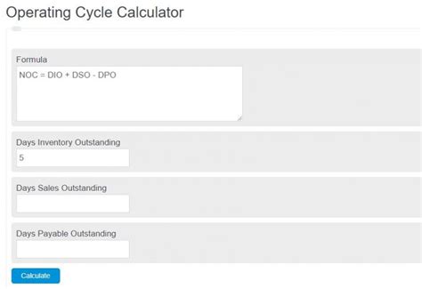 Operating Cycle Calculator Calculator Academy