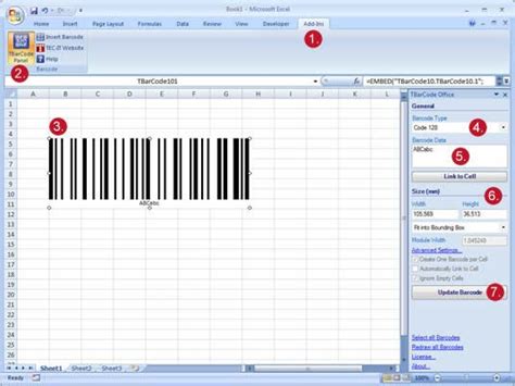 insert barcodes into microsoft excel with tbarcode office computer tips