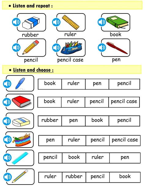Listen And Choose Classroom Objects Worksheet In 2025 Classroom