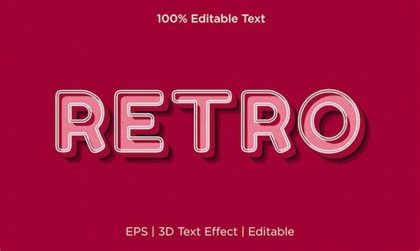 Premium Vector Retro 3d Text Effect