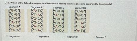 Solved Q49 ﻿which Of The Following Segments Of Dna Would