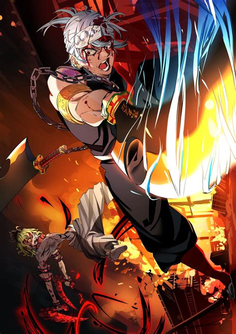 Uzui Tengen And Gyuutarou Kimetsu No Yaiba Drawn By Ibaraki Shun Danbooru