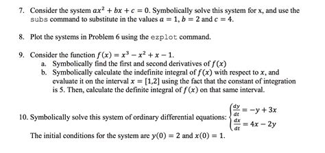 solved solve problem 7 and 10 only using matlab commands and