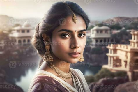 Beautiful Indian Girl Young Hindu Woman Neural Network Ai Generated