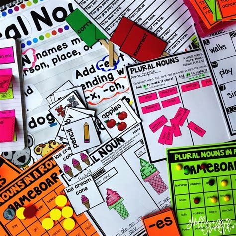 Singular And Plural Nouns Hands On Grammar Activities Games Lesson