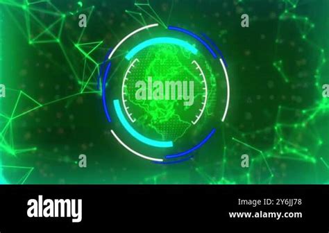 Digital Globe And Geometric Shapes Futuristic Data Visualization Animation Technology Sci Fi