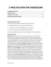 Lab Practice Microscope Docx PRACTICE WITH THE MICROSCOPE LEARNING OBJECTIVES