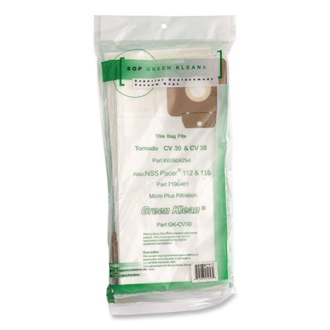 Green Klean® Gk Cv30 Replacement Bag 10 Bagspack 10 Packscarton
