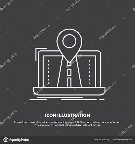 Navigation Map System Gps Route Icon Line Vector Symbol Website Stock Vector By ©flatart 228941050