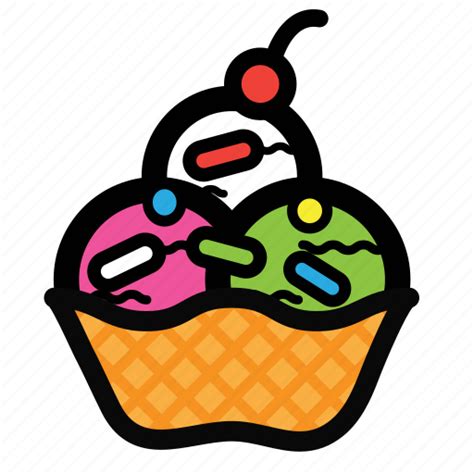 Bowl Cream Dessert Ice Scoop Topping Icon Download On Iconfinder