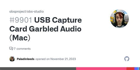 Usb Capture Card Garbled Audio Mac · Issue 9901 · Obsprojectobs