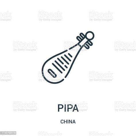 중국 컬렉션에서 피파 아이콘 벡터입니다 얇은 라인 피파 개요 아이콘 벡터 일러스트 레이 션입니다 웹 및 모바일 앱 로고 인쇄 미디어에 사용할 선형 기호입니다 날기에 대한