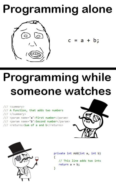 Coding While Someone Is Watching Funny Computer Humor Ingenieur