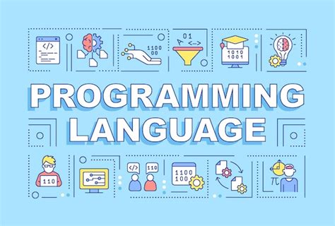 Premium Vector Programming Language Word Concepts Blue Banner
