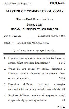 IGNOU MCO 24 Previous Years Solved Question Paper
