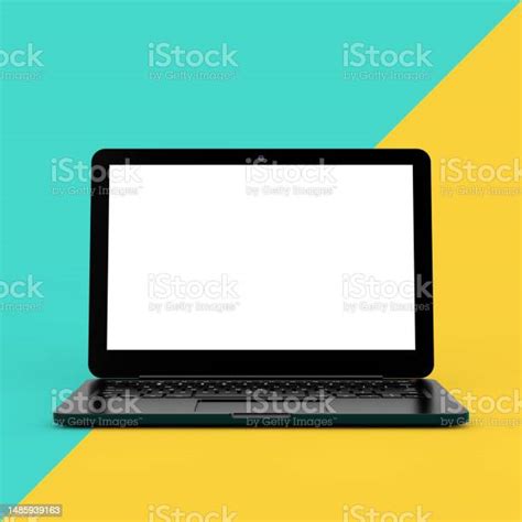 당신의 디자인을 위한 빈 스크린을 가진 현대 휴대용 퍼스널 컴퓨터 수첩 3d 렌더링 3차원 형태에 대한 스톡 사진 및 기타 이미지 3차원 형태 Lcd 검은색 Istock